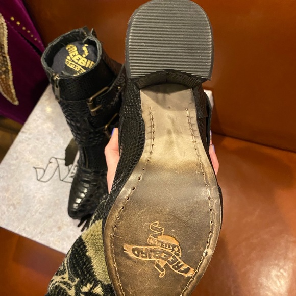 Freebird by Steven | Shoes | Black Snakeskin Booties Freebird By Steven | Poshmark